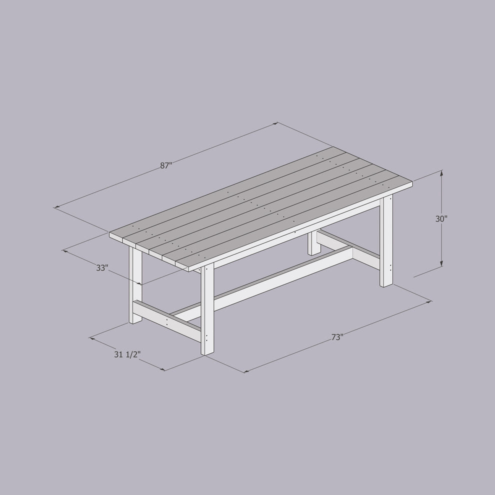 Farm Table Plans | DIY PDF Guide – Matya Designs