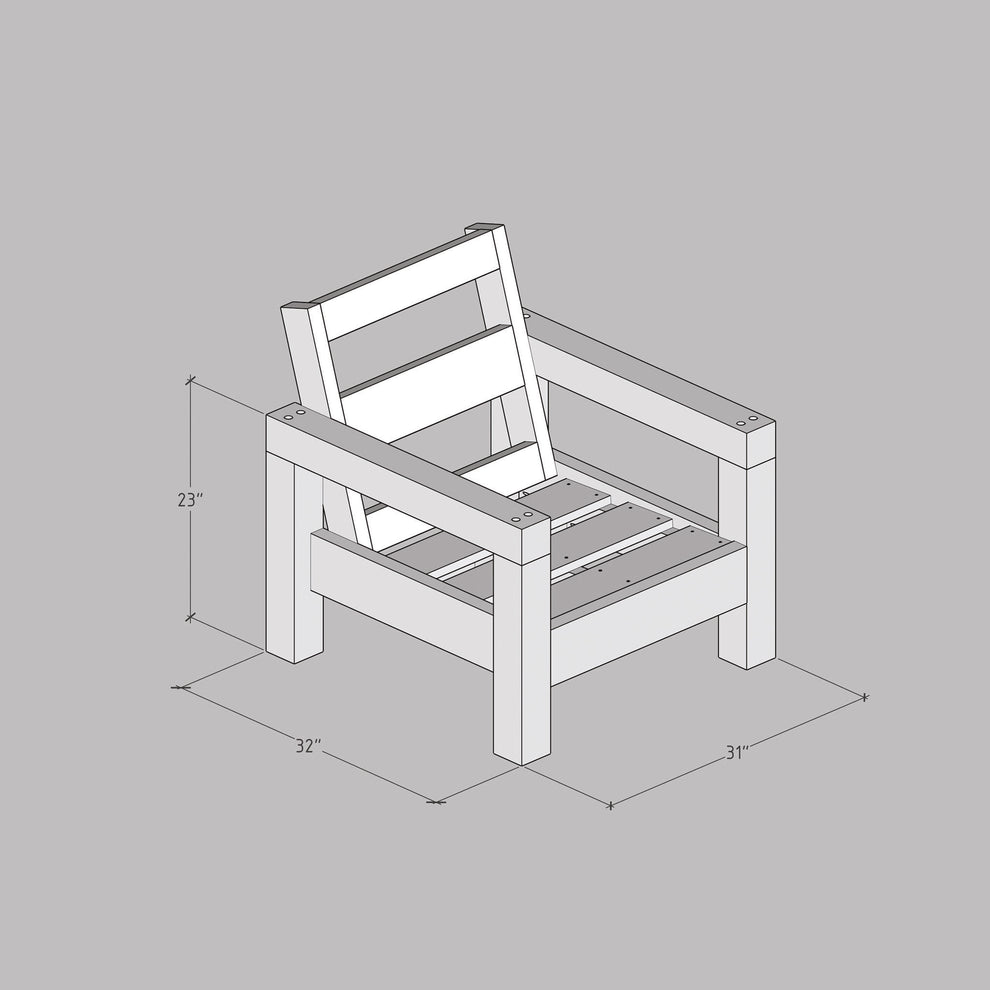 Modern Outdoor Chair Plans | DIY PDF Guide – Matya Designs