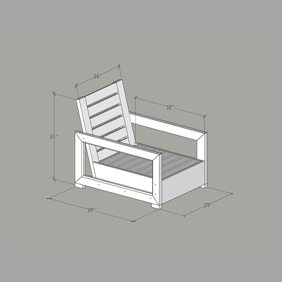 Modern Outdoor Chair Plans | DIY PDF Guide – Matya Designs